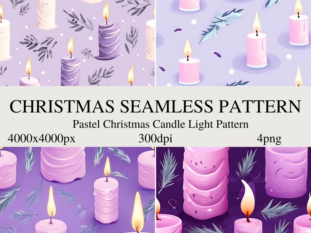 Lavender Christmas, Pastel Candlelight, Christmas Patterns, Candle ...