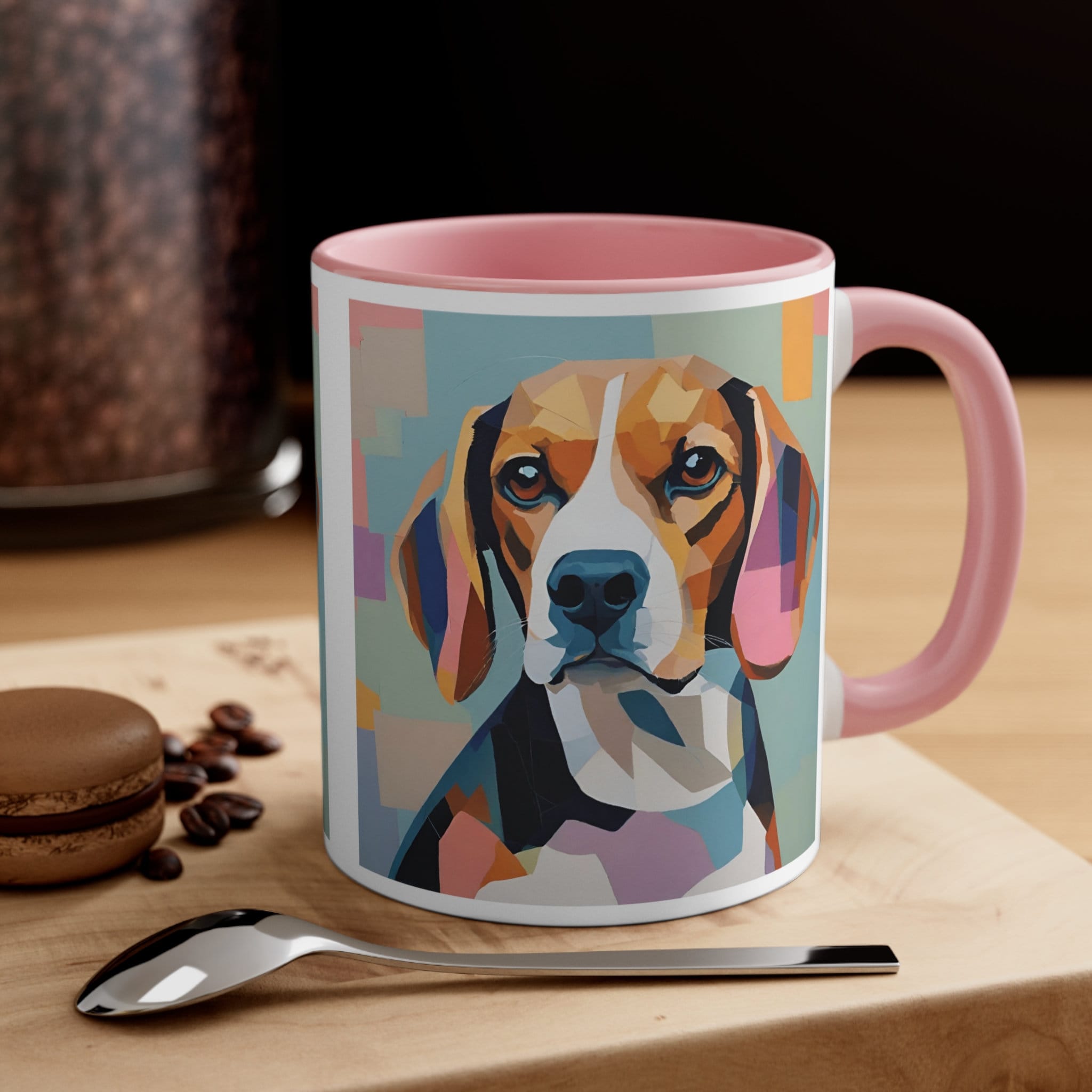 Cute Beagle Mug With Modern Collage Style Design, Beagle Lover Mug for ...
