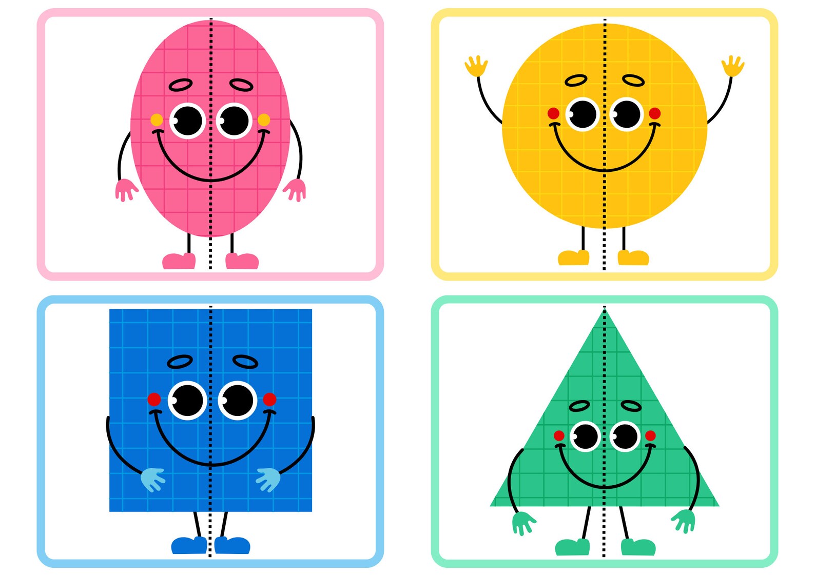 Animal Shapes Matching Card Game, Symmetry Puzzle, Printable Toddler ...