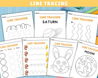 Preschool Line Tracing Worksheets, Lines Trace Pages Printable, Line ...