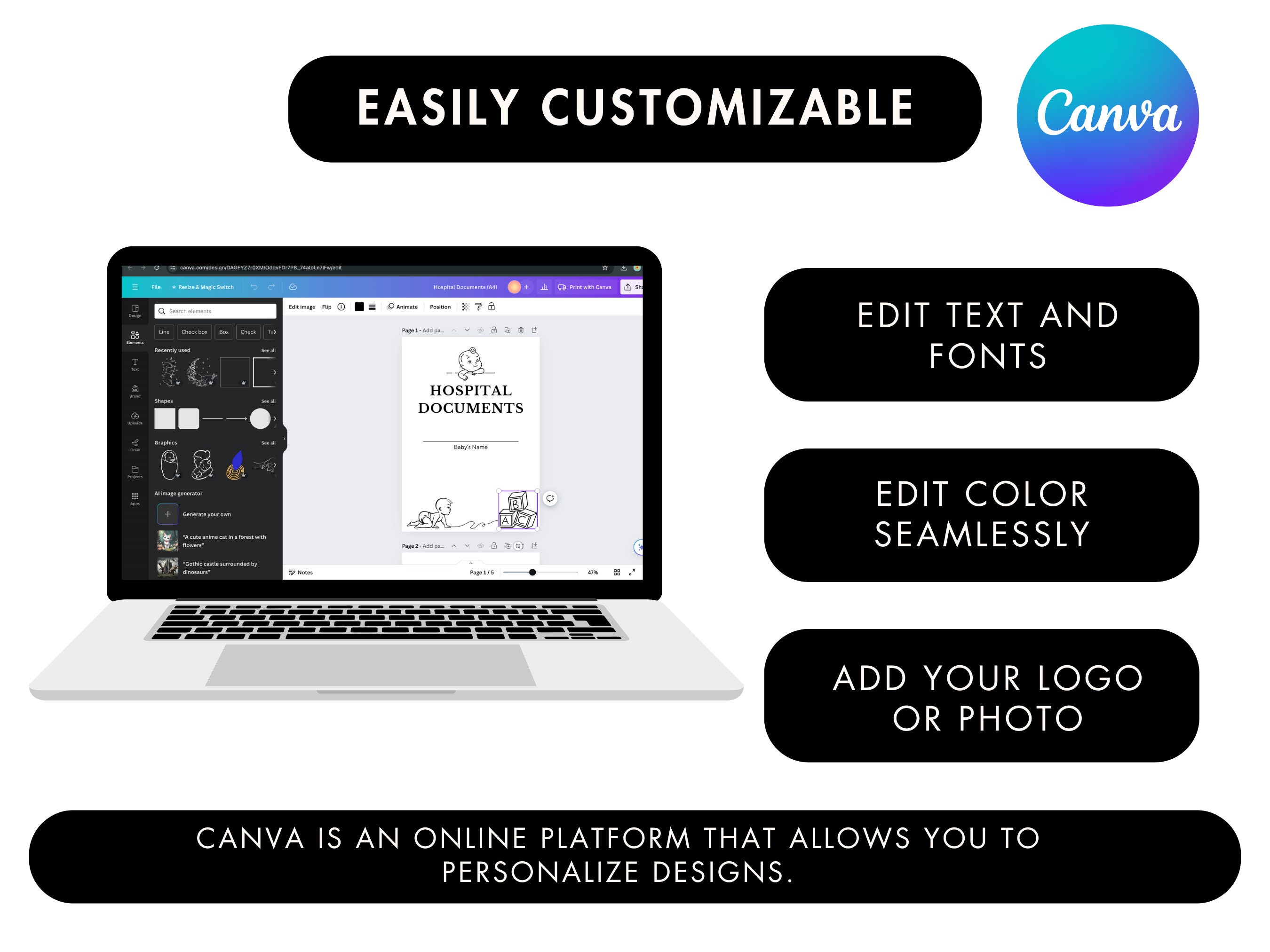 Baby Hospital Documents Information Printable Hospital Template ...