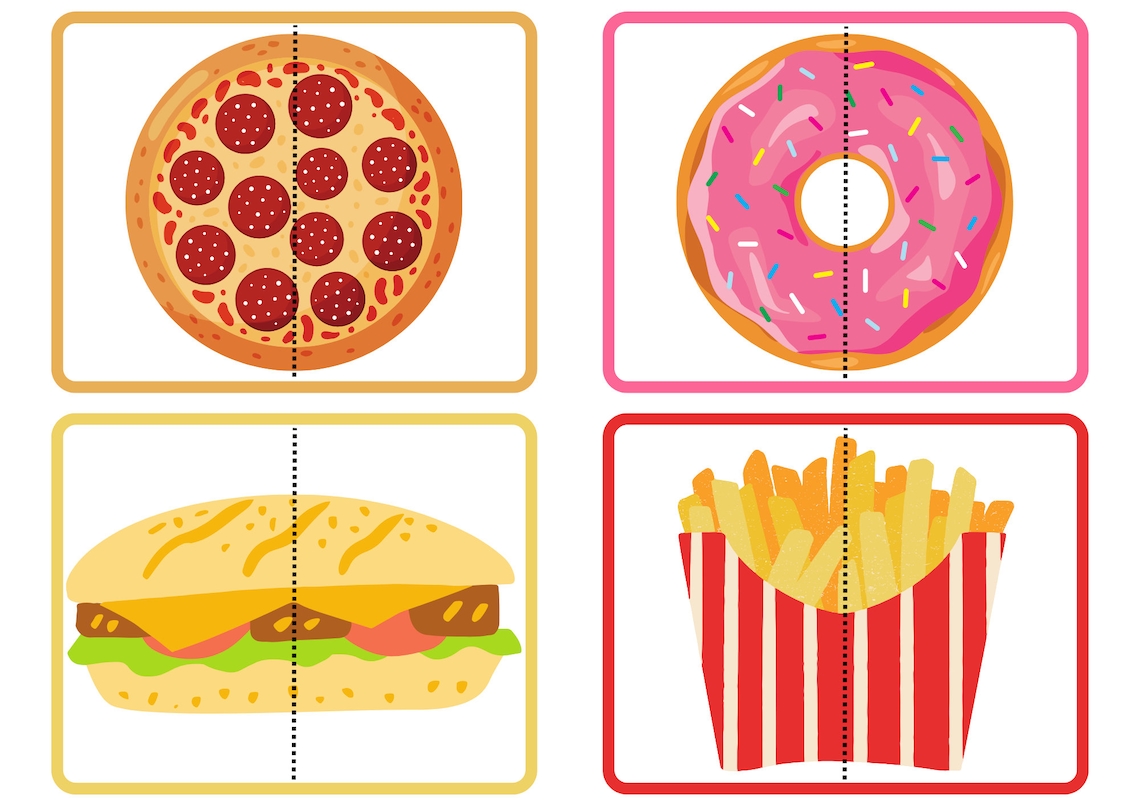 Animal Shapes Matching Card Game, Symmetry Puzzle, Printable Toddler ...