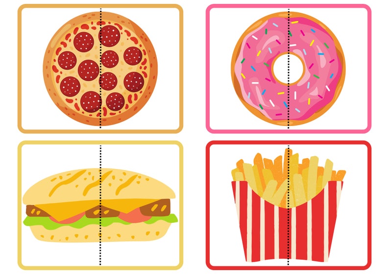 Animal Shapes Matching Card Game, Symmetry Puzzle, Printable Toddler ...