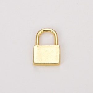 22K Gold Padlock Charm Pendant, Mini Lock Charms, Padlock Charm ...
