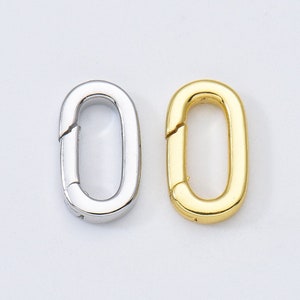 Oval Spring Gate Ring Clasp in Gold, Spring Gate Pendant for Jewelry ...
