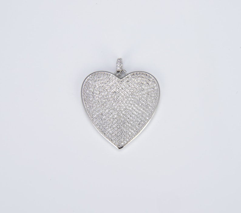Dije de corazón de circonita cúbica pavé, dije de amor para collares ...