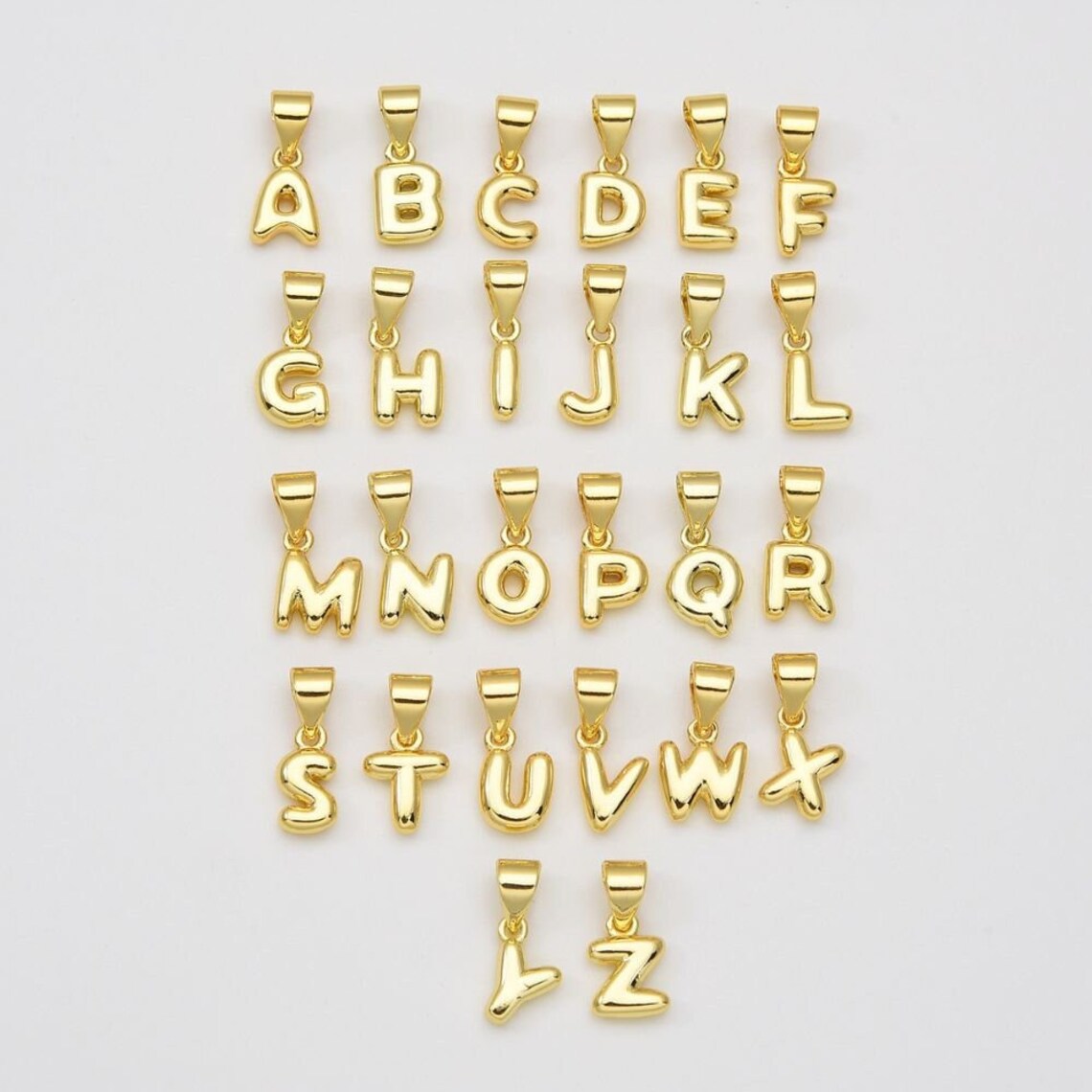 A-Z Initial Letter Fan Add-on Charm for Bracelet, Full Alphabet Letter ...