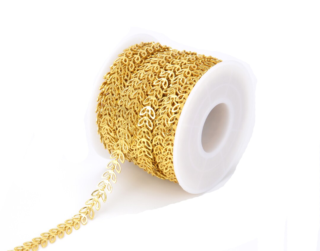 Fishbone Gold Chain, Chevron Chain, DIY Handmade Chain, Stylish Gold ...