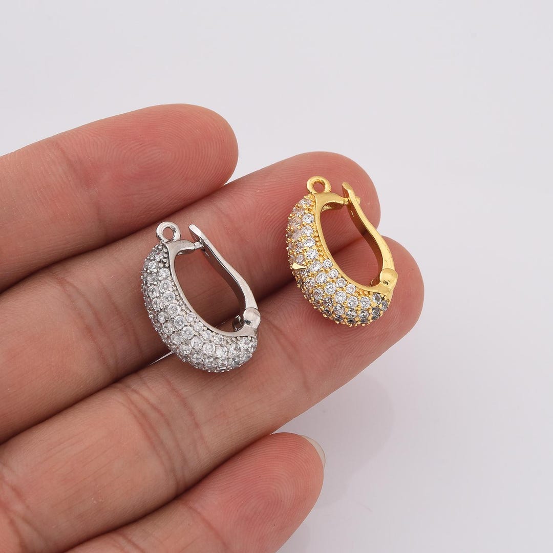 Removable Pendant Bail Clasp, CZ Micro Pave Pinch Bails Clasp Pendant ...
