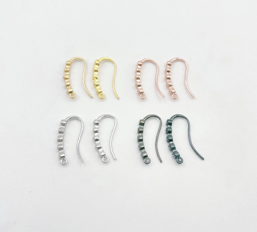 Minimalist Gold Earring Hooks for Women, Micro Pave Earrings, Gold ...