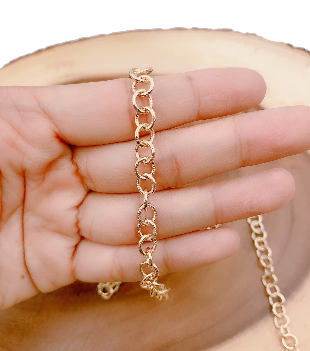 Gold Rolo Cable Chain by Yard, Gold Cable Rolo Chain by Foot, Wholesale ...