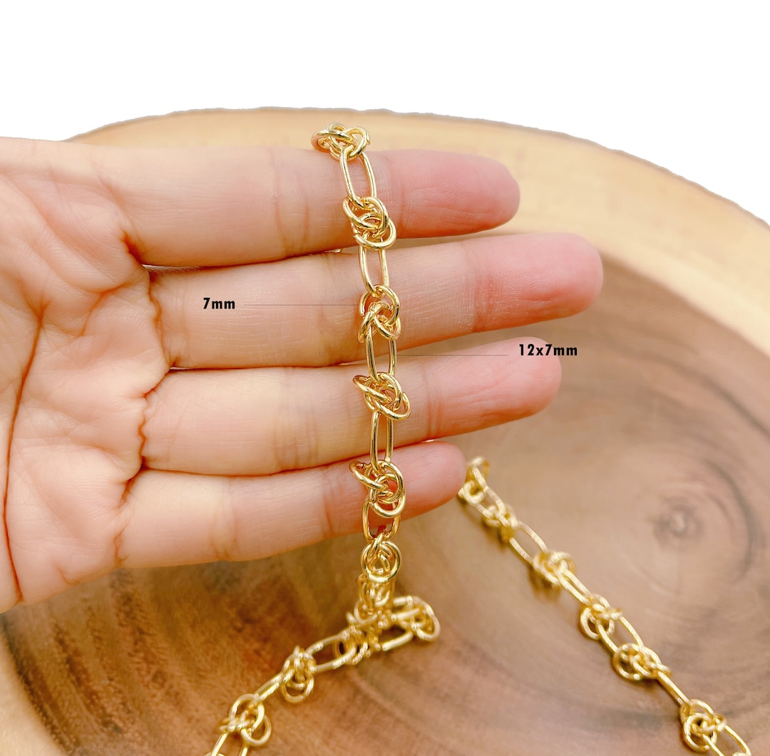 Gold Rolo Stadium Cable Paperclip Chain by Yard, Link Cable Rolo ...