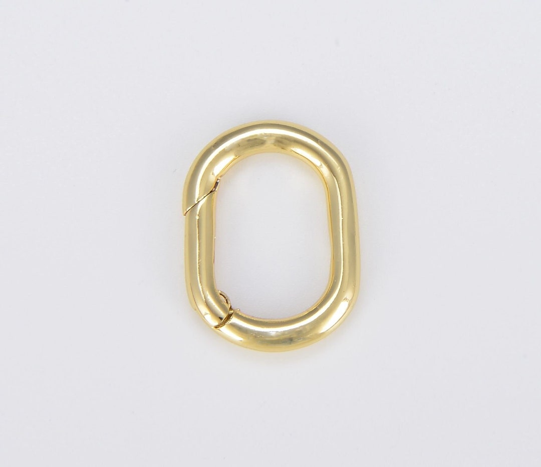 Carabiner Spring Push Clasp, Dainty Gold Clasp, Screw Clasp Oval Lock ...