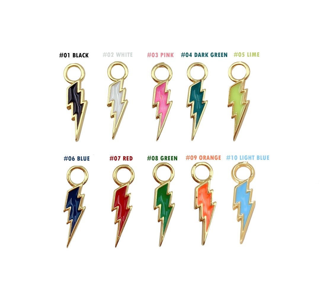 Bolt Enamel Thunder Lightning Add-on Charm, Thunder Charm Pendant in ...