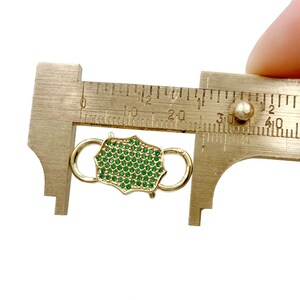 CZ Micro Pave Colored Clasp, Gold Filled Clasp Pendant Interlocking ...