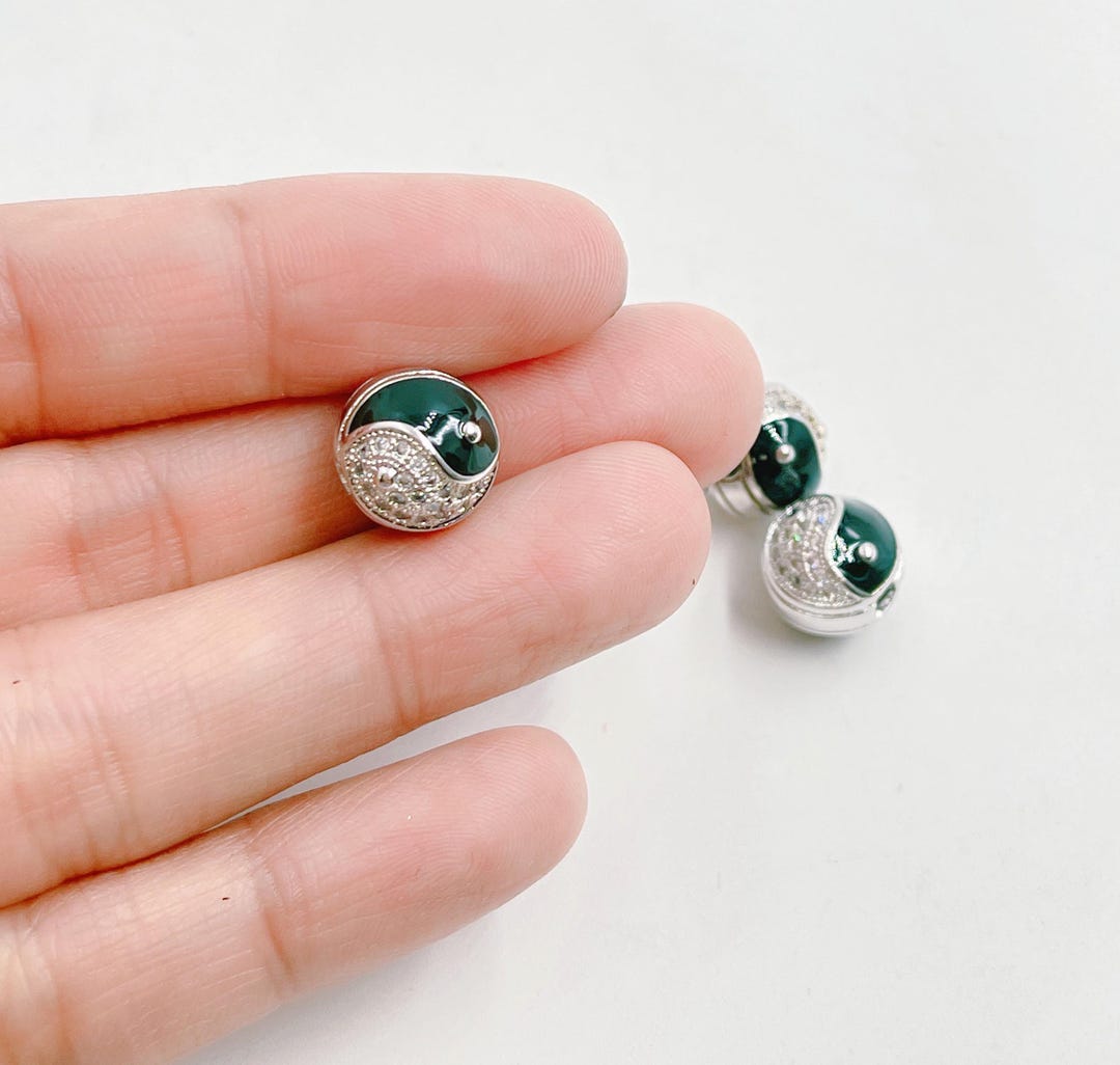 Yin Yang Spacer Beads, Taiji Spacer Beads, Buddhism Beads, Zen Cubic ...