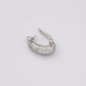 Removable Pendant Bail Clasp, CZ Micro Pave Pinch Bails Clasp Pendant ...