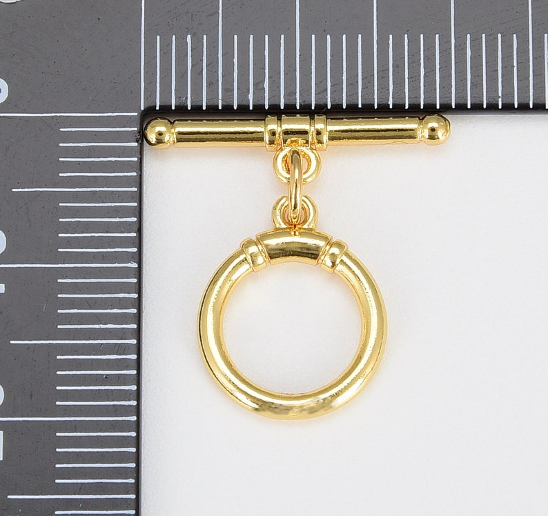 Gold OT Toggle Clasp With Jump Ring, Gold OT Clasp for Jewelry Making Supply, Bracelet Toggle ...