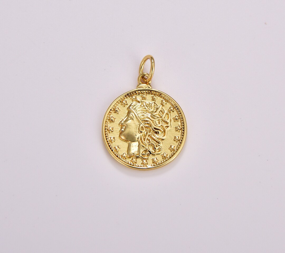 Ancient Roman Coin Charm Necklace Pendant, Ancient Gold Filled Roman ...