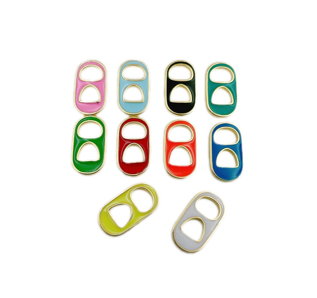 14K Gold Enamel Pastel Color Enamel Soda Tab Charm Gold Soda Pull-tab ...