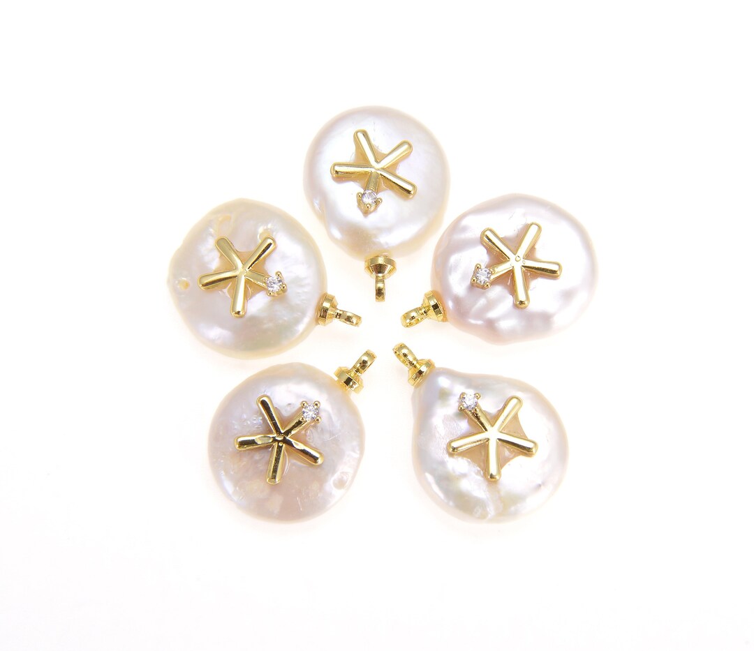 Freshwater Pearl Star Pendant in Gold Filled, Dainty Pearl Necklace ...