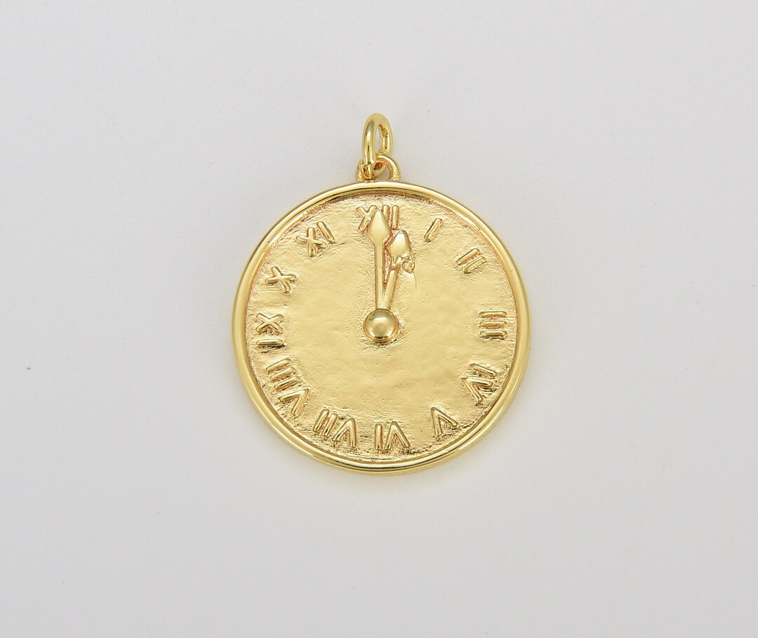 Mini Gold Filled Clock Charm, Dainty Watch Add-on Charm for Bracelet ...