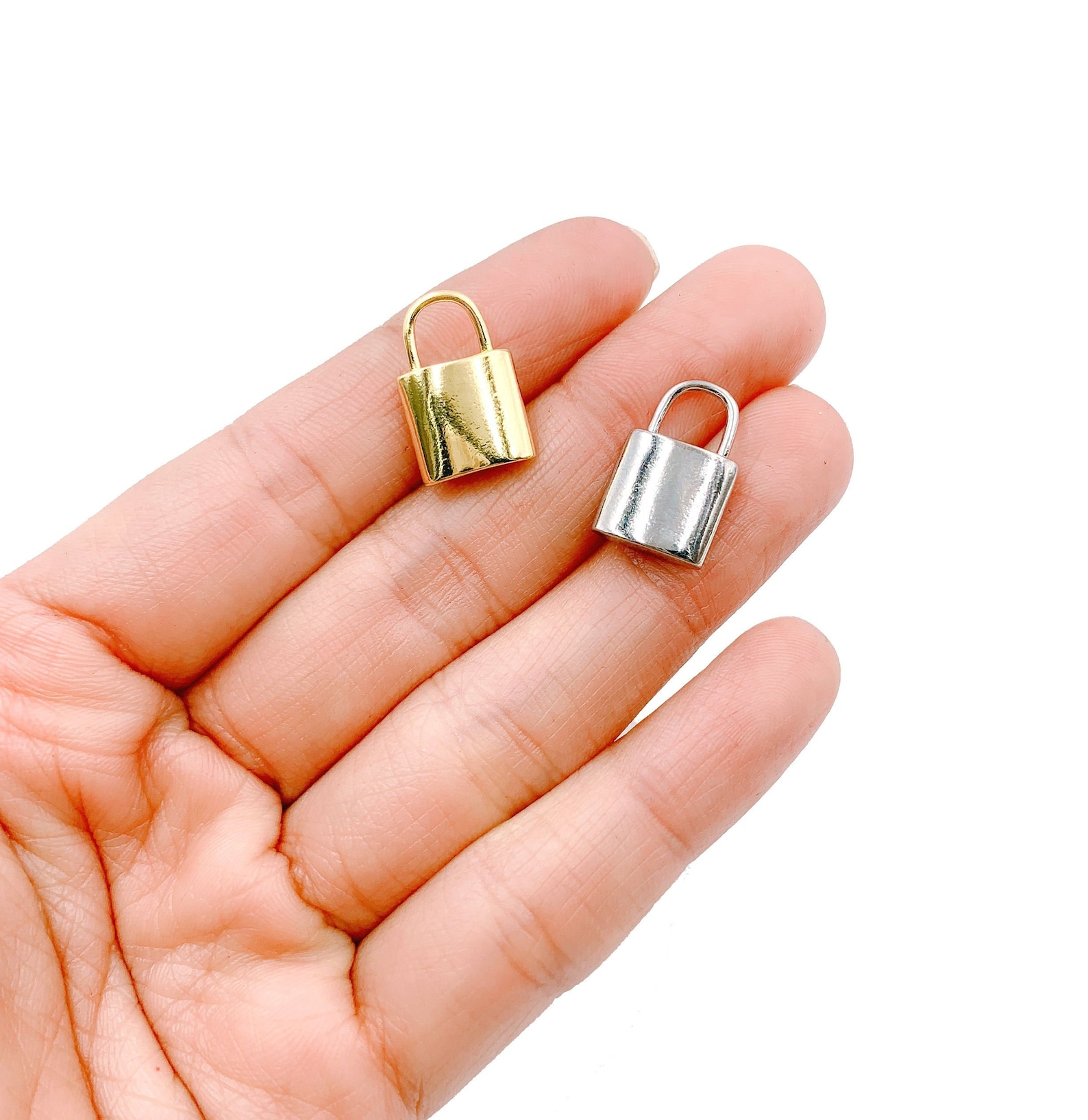 Delicate Padlock Add-on Charm in Gold Filled for for Jewelry Making ...