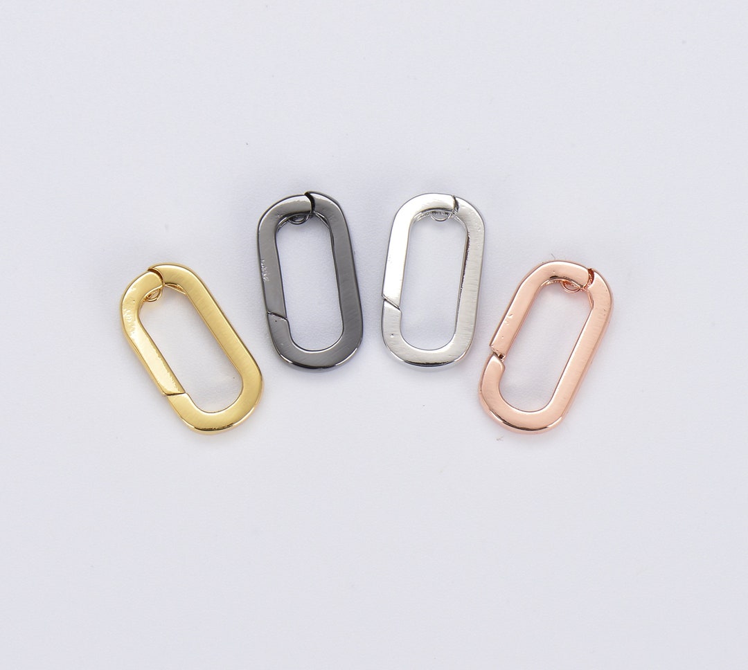 Carabiner Multiple Color Options Spring Push Clasp, 18K Gold Filled ...