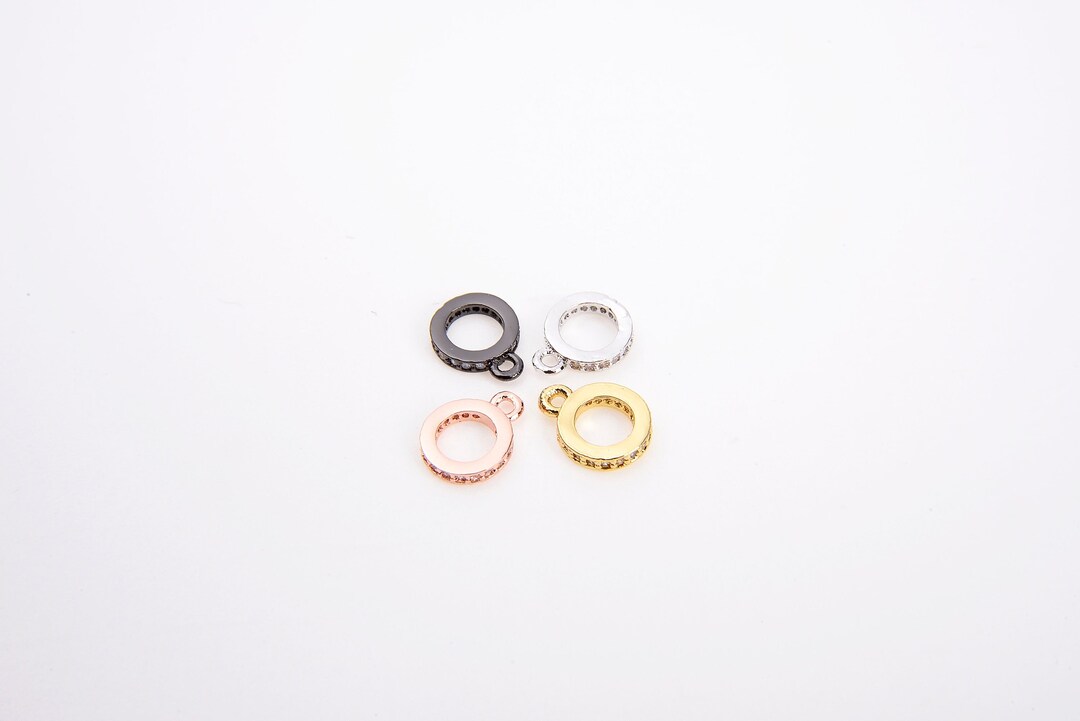 18K Gold Filled Necklace & Charm Bails, Pendant Bails, CZ Micro Pave ...