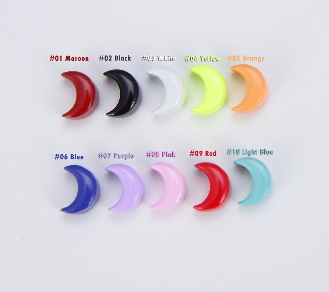 Colorful Enamel Crescent Shaped Moon Beads, Large Hole Moon Spacer ...