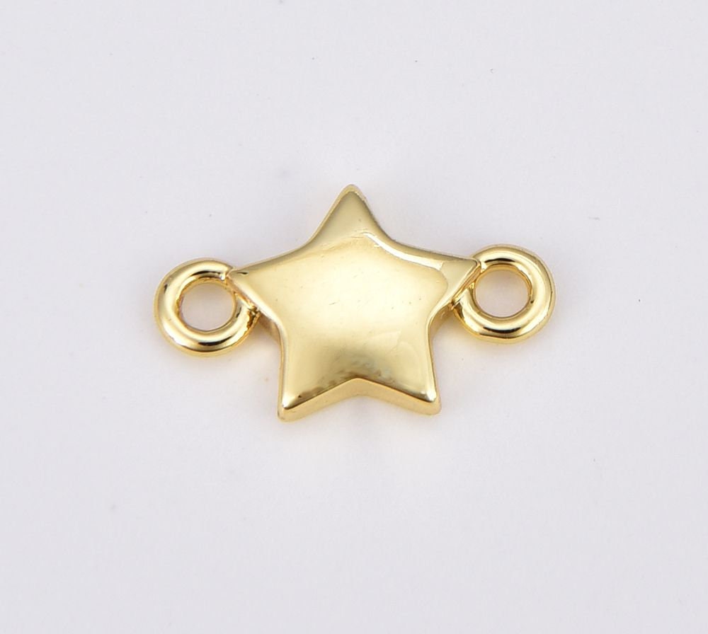 Gold Heart Link Charm Connector, 18K Gold Filled Heart Connector ,love ...