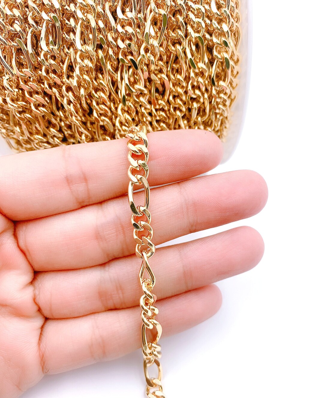 6mm Thick Figaro Chain, Gold Filled Cuban Link Chain, Figaro Chain ...