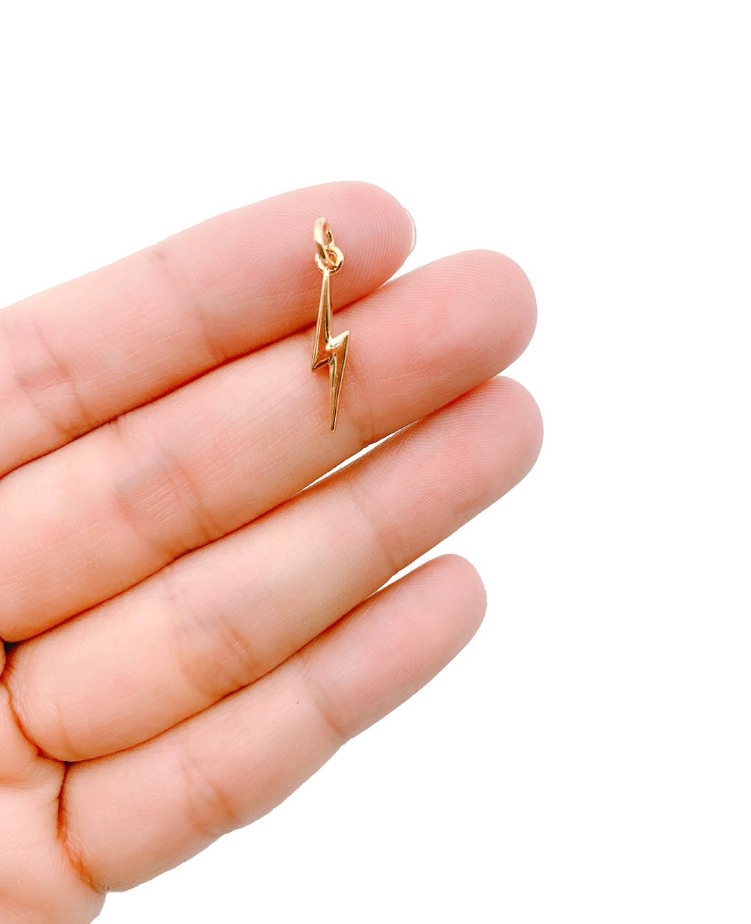 Lightning Bolt Charm Pendant, Gold Filled Lightning Bolt Pendant, Bolt ...