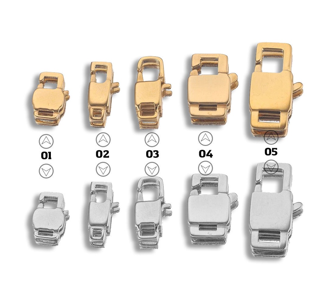 Dainty Square Buckle Lobster Clasp, Gold Unique Square Style Clasp for ...