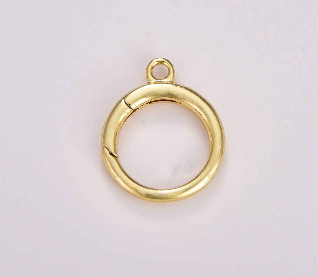 Push Spring Ring, Gold Filled Spring Gate Ring, 18K Gold Filled Spring ...
