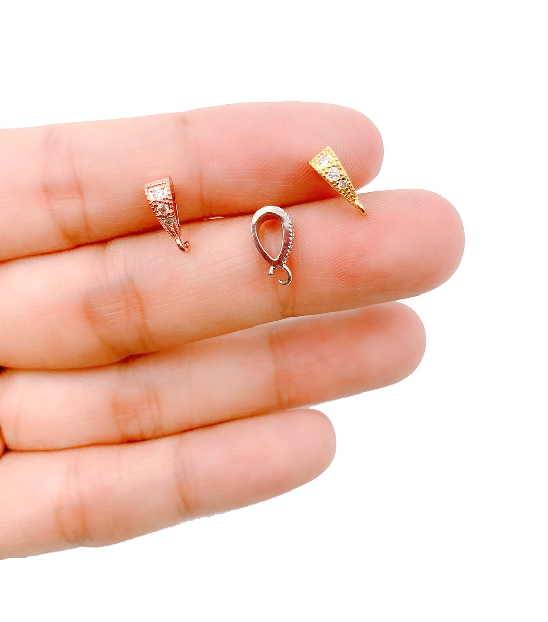 Bail Clasp for Necklace, CZ Micro Pave Removable Bail Clasp for Jewelry ...