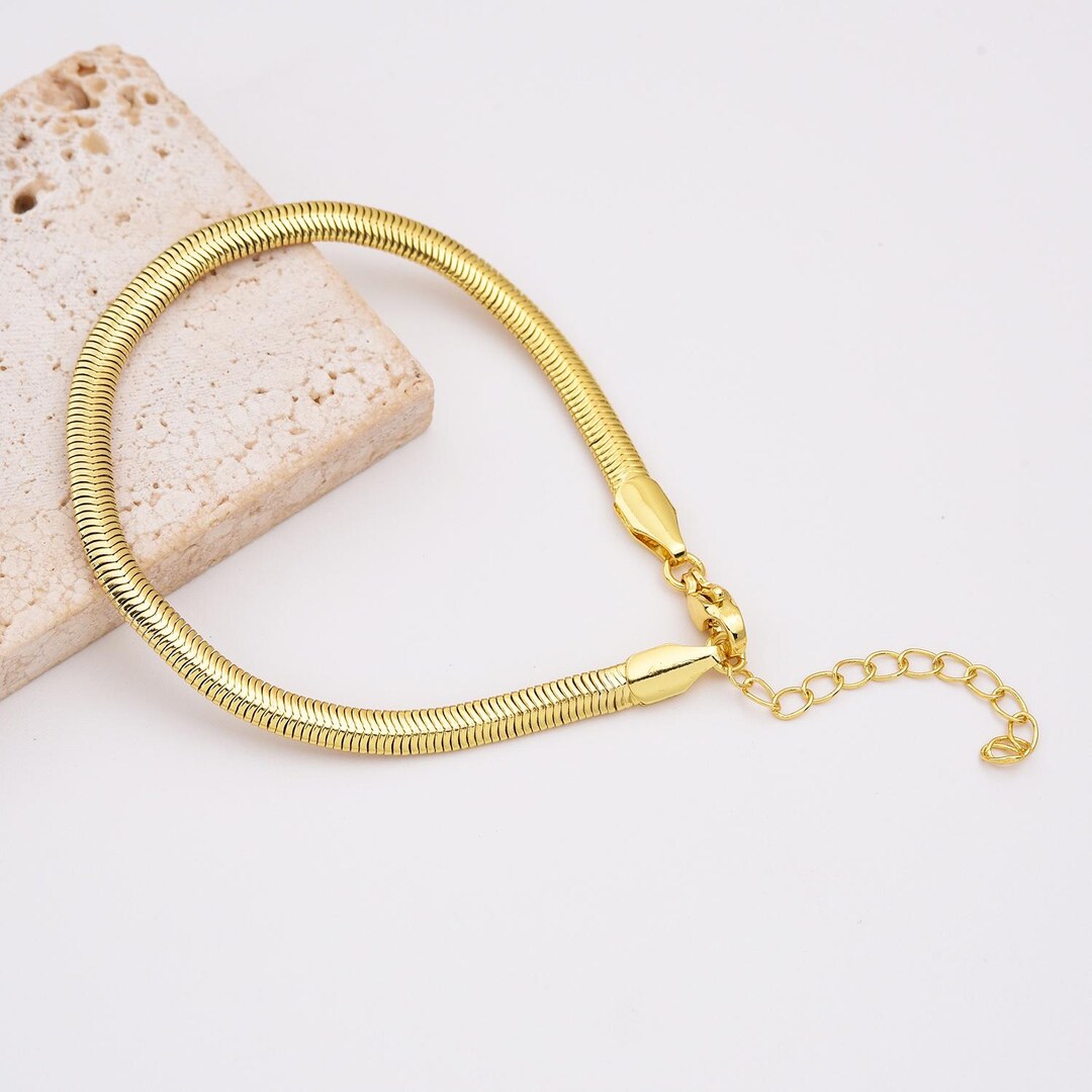 Elegant Snake Chain Bracelet in Gold Filled, Herringbone Chain Bracelet ...