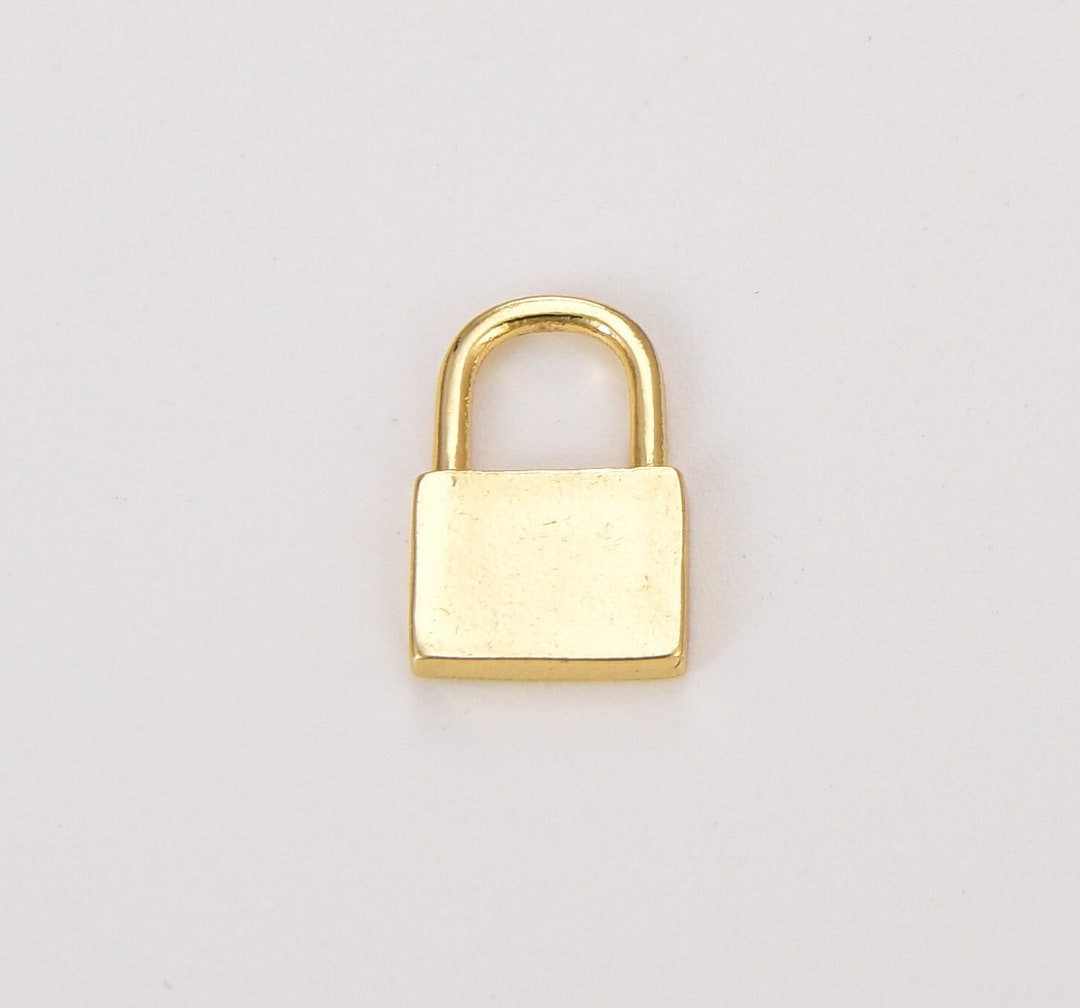 22K Gold Padlock Charm Pendant, Mini Lock Charms, Padlock Charm ...