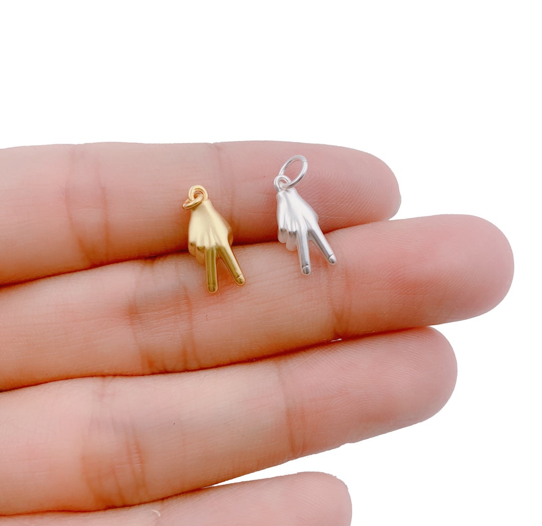 Peace Hand Sign Finger Charm Pendant, Peace Sign Charm,hand Necklace ...