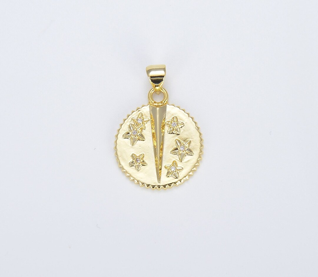 Flower Add-on Charm in Medallion Gold Filled, Flower Coin Charm for ...
