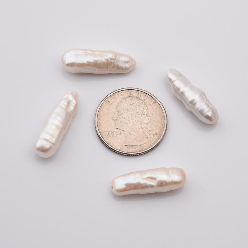 Pill Shaped Pearl Beads, Bar Pearl Charm for Bracelet, Freshwater Pearl ...