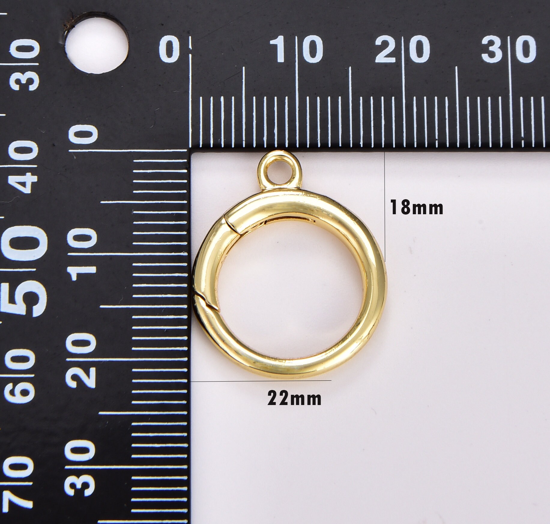 Push Spring Ring, Gold Filled Spring Gate Ring, 18K Gold Filled Spring ...