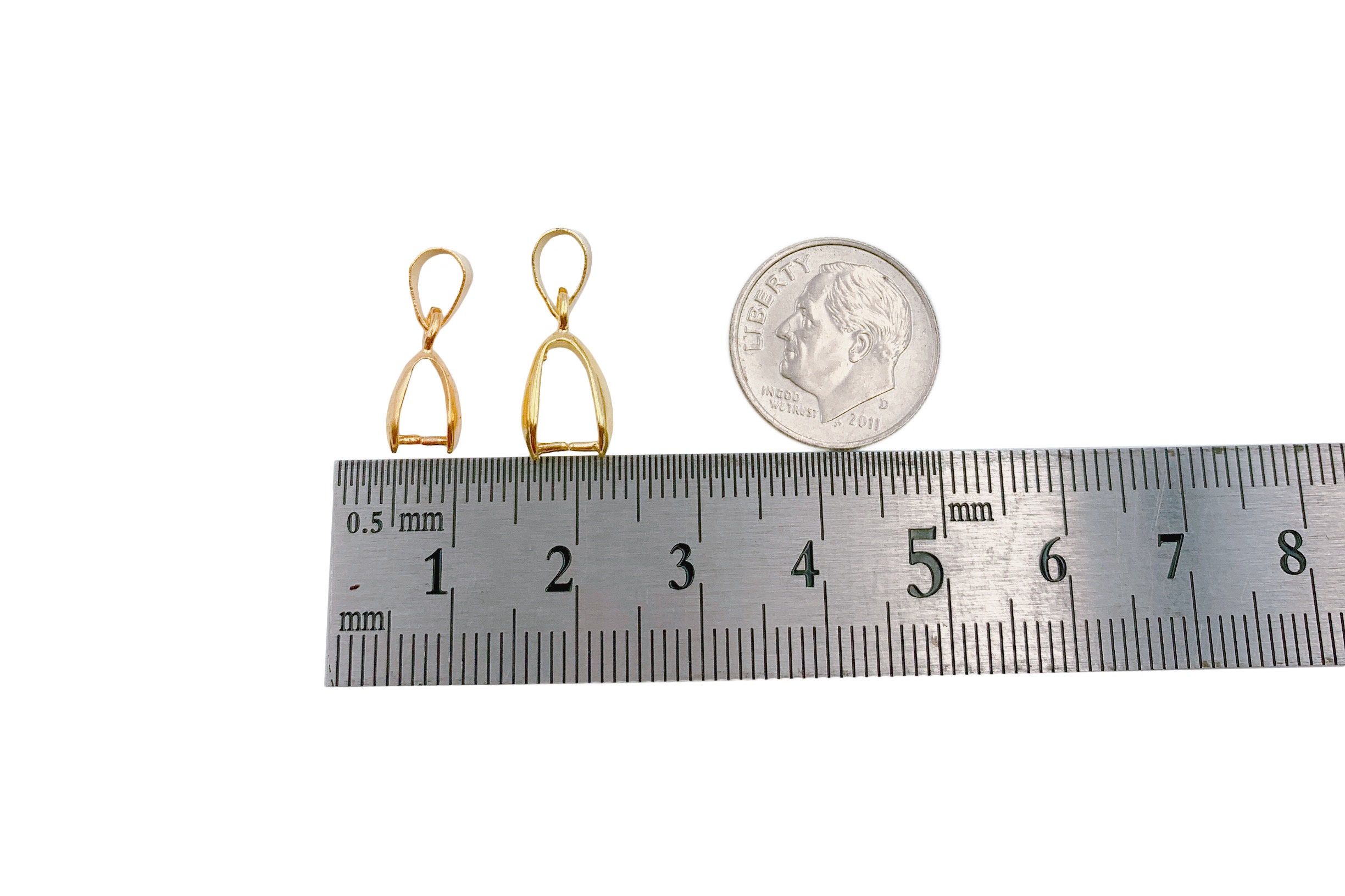 Shiny Gold Pendant Bail Clasps, Pinch Bails, Charm Pinch Bails ...