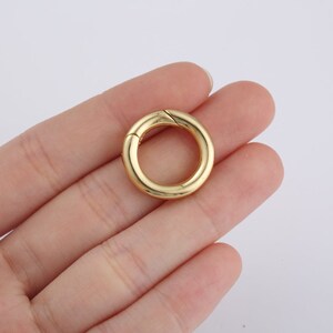 Dainty Gold Spring Gate Ring, Pull Gate Ring, Round Circle Ring for ...