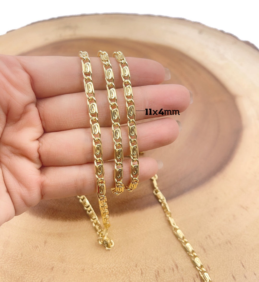 18K Gold Scroll Necklace Chain by Yard, Gold Filled Scroll Chain by ...