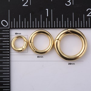 Dainty Gold Spring Gate Ring, Pull Gate Ring, Round Circle Ring for ...