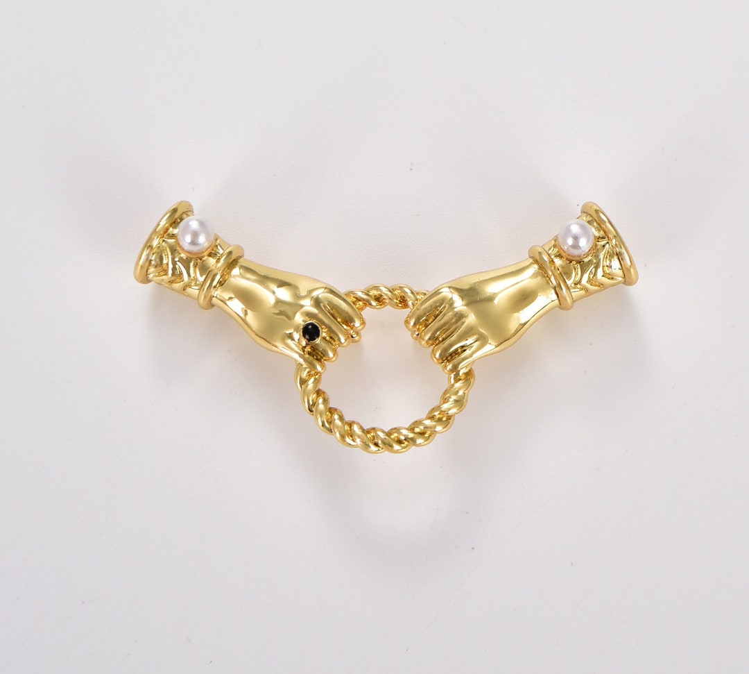 Hands Holding Twisted Ring Add-on Charm, Hands Holding Ring Connector ...