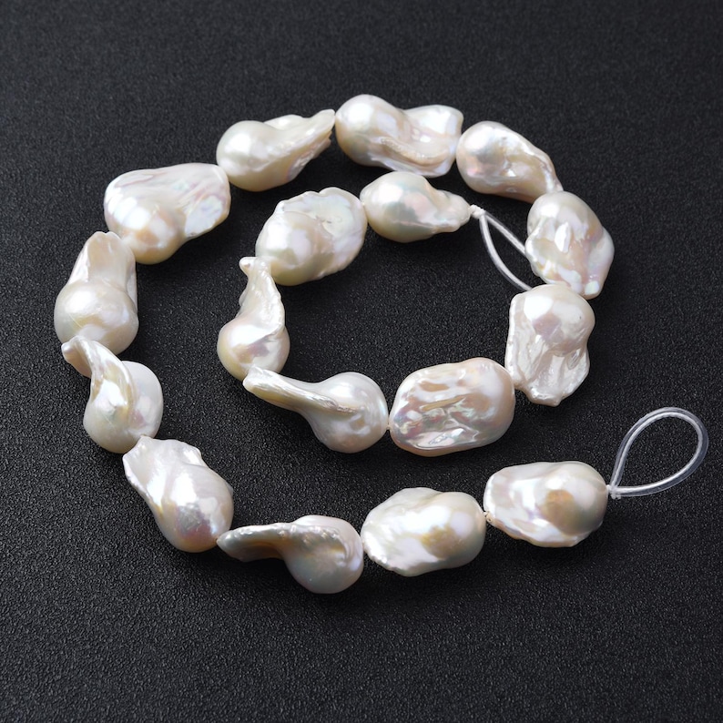White Baroque Freshwater Pearls, Natural Irregular Shape Pearl Beads ...