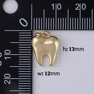 Gold Teeth Charms,18k Gold Filled Teeth Pendant, Teeth Charm, Gold ...