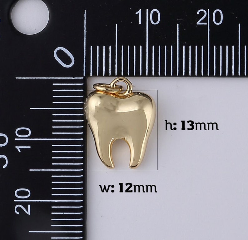 Gold Teeth Charms,18k Gold Filled Teeth Pendant, Teeth Charm, Gold ...